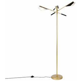 Qazqa - Design-Stehlampe Schwarz mit Gold 3-flammig - Sinem - Gold/Messing