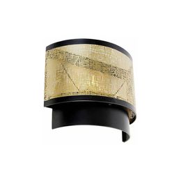 Qazqa - Vintage Wandlampe schwarz mit Messing 30x25 cm - Kayleigh - Gold/Messing