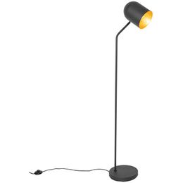 Qazqa - Moderne Stehlampe schwarz mit Gold verstellbar – Morik - Schwarz