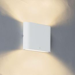 Qazqa Moderne Außenwandleuchte weiß 11,5 cm inkl. LED - Batt - Weiß