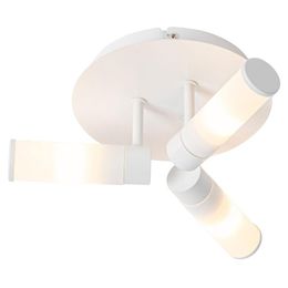 Qazqa Moderne Badezimmer-Deckenleuchte weiß 3-flammig IP44 - Bath - Weiß