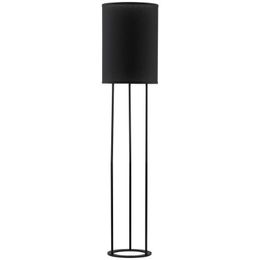 Jersey Stehlampe mit Schirm Schirm aus schwarzem Stoff, led aus schwarzem Aluminium E27 - Merano