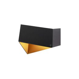 Qazqa Design Wandleuchte schwarz mit Gold - Fold - Schwarz