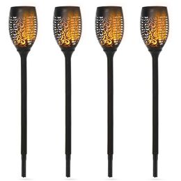 Solarleuchte, Gartenlicht, 4er-Set Lampe, 6–8 h, IP44 Wasserfest, Kunststoff, Schwarz, Ø12 x H72 cm - Schwarz - Outsunny