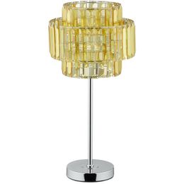 Nachttischlampe Kristall, elegante Tischlampe, E14, Wohnzimmer & Schlafzimmer, HxD: 50,5 x 24 cm , gold/silber - Relaxdays