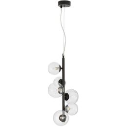 Joliet 6 Light Globe Pendel-Deckenleuchte Metall schwarz matt, Glas led G9 - Merano