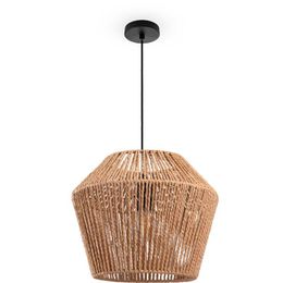 Paco Home - Pendelleuchte Esstisch Hängelampe Esszimmer Lampe E27 Papier Boho Rattan Pendelleuchte - Weiß, Natur (Ø33cm)