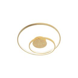 Qazqa - Art Deco Deckenleuchte gold dimmbar inkl. led - Rowan - Gold/Messing