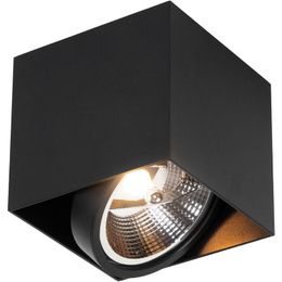 Qazqa - Design-Spot schwarzes Quadrat AR111 - Box - Schwarz