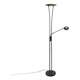 Qazqa - Moderne Stehlampe schwarz inkl. led mit Lesearm - Ibiza - Schwarz