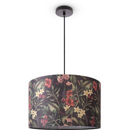 Paco Home - Deckenlampe Wohnzimmer Lampe Esstisch Pendelleuchte Blumen Palmen Deko E27 Pendelleuchte - Schwarz, Design 5 (Ø45,5 cm)