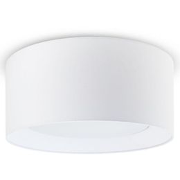 Paco Home - Deckenlampe Esstisch Deko Wohnzimmer Modern Büro Rund Lampenschirm Stoff E27 Weiß, Ø45cm