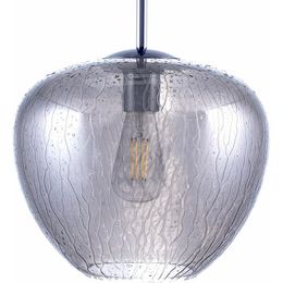 Deckenlampe Pendelleuchte Wohnzimmer Schlafzimmer Höhenverstellbar Glas E27 ohne Leuchtmittel, Schwarz-Chrome - Paco Home