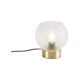 Qazqa - Art Deco Tischlampe Messing - Kugel - Gold/Messing