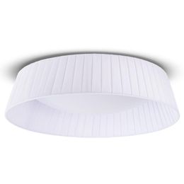 Deckenlampe Esstisch Deko Wohnzimmer Modern Büro Rund Lampenschirm Stoff E27 Weiß, Ø37cm - Paco Home