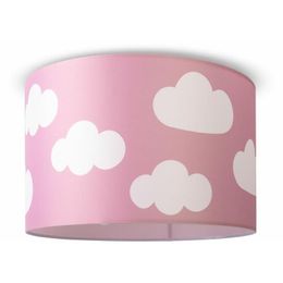 Deckenlampe Kinderzimmer Pendelleuchte Baby Lampenschirm Stoff Rund Sterne Deckenleuchte - Weiß, Design 11 (Ø45,5 cm) - Paco Home