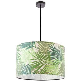 Paco Home - Pendelleuchte Esstisch Lampenschirm Küchenlampe Wohnzimmer Modern Jungle Palme Grün (Ø38cm), Pendelleuchte - Schwarz