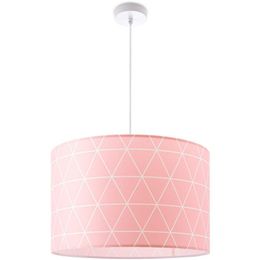 Deckenlampe Pendelleuchte Wohnzimmer Schlafzimmer Hängelampe Skandi Rauten E27 Pink (Ø38cm), Pendelleuchte - Weiß - Paco Home