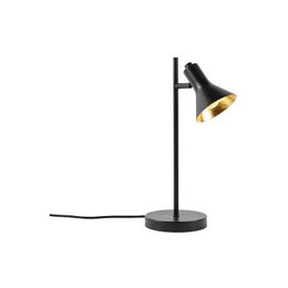 Qazqa Moderne Tischlampe schwarz mit Gold 1-Licht - Magno - Schwarz