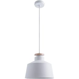Pendelleuchte Hängelampe Esszimmer Küchenlampe Esstischlampe Skandinavisch E27 Design u, Weiß-Holz - Paco Home