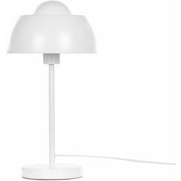 Beliani Tischlampe Weiß aus Metall 44 cm runder Schirm Kabel mit Schalter Industrie Look Modernes Design - Weiß