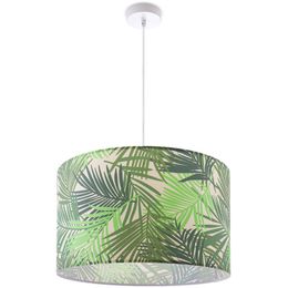 Paco Home - Pendelleuchte Esstisch Lampenschirm Küchenlampe Wohnzimmer Modern Jungle Palme Grün (Ø38cm), Pendelleuchte - Weiß