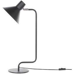 Beliani Tischlampe Schwarz Eisen 51 cm Rund Matt mit Kabel Schalter Modern Nachttischlampe für Schlafzimmer Schreibtischlampe für Büro - Schwarz