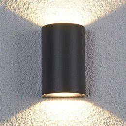 LUCANDE Halbrunde LED-Außenwandleuchte Jale - grafitgrau, klar