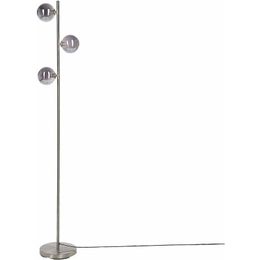 Beliani Stehlampe aus Metall mit 3 Lichtern Metallleuchte silber Wohnzimmer Schlafzimmer modern - Silber