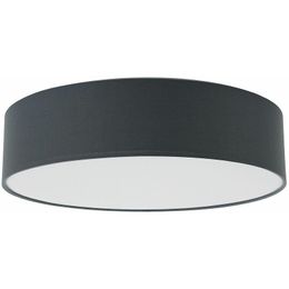 Beliani - Deckenleuchte Grau Stoffschirm rund flach ø45 cm Trommelform Moderne Deckenlampe - Grau