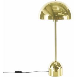 Beliani Tischlampe Gold Metall 64 cm Langes Kabel mit Schalter Runder Lampenschirm Industrie Design - Schwarz