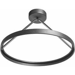 Beliani Hängelampe Schwarz Metall Integriertes LED-Licht Ringform Moderne Beleuchtung Pendelleuchte für Esszimmer für Schlafzimmer für Wohnzimmer - Schwarz
