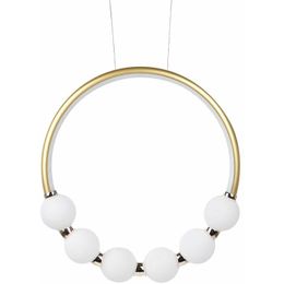 Beliani Hängelampe Gold, Aluminium integriertes LED-Licht neuartige runde Form hängende Moderne Glamour Beleuchtung - Gold