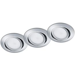 Trio Leuchten - Runde led Einbaustrahler rila 3er Set Spot schwenkbar Chrom glänzend 5 Watt