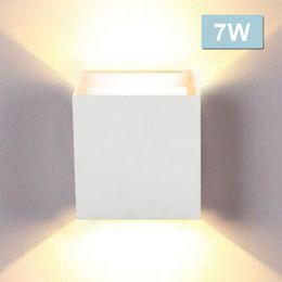 Led Wandlampe Außen Wandleuchte Modern Wandleuchten Wasserdicht Treppen Eingangsflur Lampe Square Up down Light Deko 7W Weiß Warmweiß - VINGO