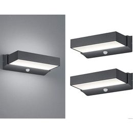 Trio Led Außenwandleuchten mit Bewegungsmelder, Anthrazit, IP65 - 2er Set