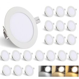 Led Einbaustrahler Leuchtmittel Flur Farbwechsel Küche Panellampe 12W 20x - Weiß - HENGDA