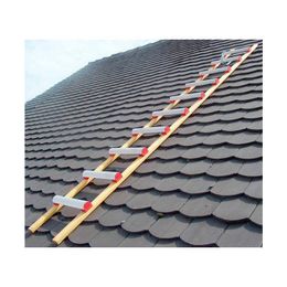Dachdeckerleiter / Dachleiter aus Holz und Alu 5.50m - 21 Sprossen, Sprossenabstand 25cm - HIM4138.25.550