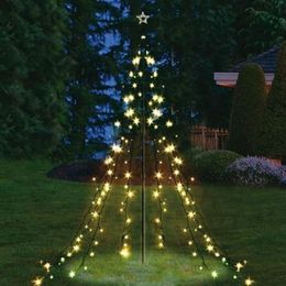BURI Garten-Lichterpyramide mit 200 LEDs Lichterkette Beleuchtung Lichternetz