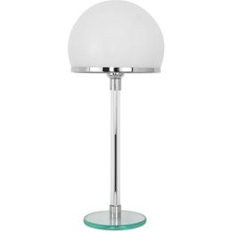 PRIVATEFLOOR - Tischlampe - Design Schreibtischlampe - Nauhas Weiß - Glas, Metall, Metall - Weiß