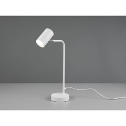 meineWunschleuchte - led Schreibtischlampe in Weiß matt, Spot schwenkbar, Höhe 45cm