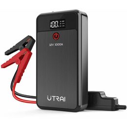 Utrai - Auto Starthilfe 1000A Batterie Ladegerät 8000mAh Notfall Power Bank Booster mit led Beleuchtung Ausgangs Gerät für 12V Autos