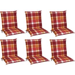 6er Set Beautissu Niedriglehner Auflage Sunny 100x50x6cm Rot