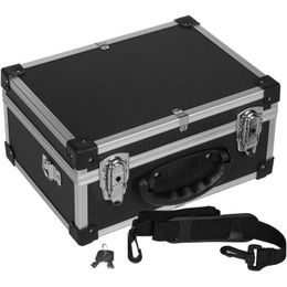 anndora - Werkzeugkoffer - schwarz- 32,5x25,5x17,5cm - Werkzeugkiste -Tragegurt - abschließbar - 2 Schlüssel - stabile Ecken - Schwarz
