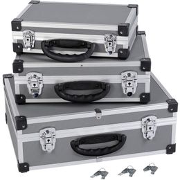 Varo Alukoffer Aluminium-Koffer 3-in-1 Allround Werkzeugkoffer-Set stapelbar