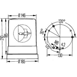 Rundumkennleuchte Halogen Hella für auwärter