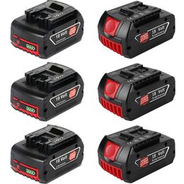 Powerwings - 6X Akku 18V 5,0Ah für Bosch Professional gba gsr gbh gsb gsk BAT609 BAT609G BAT618 BAT618G BAT620, für Bosch 2607336169 2607336170