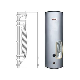 Edelstahl Warmwasserspeicher f Wärmepumpe 200-300L inox Wärmetauscher Warmwasserbereiter Boiler Speicher stehend 250 l
