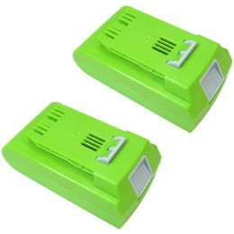 TRADESHOP Trade-shop - 2x Li-Ion Akku 24V / 2000mAh für Greenworks G24AB G24CS25 G24CSK2 G24HT G24HT56 G24LT28 G24PH51 G24PS20 G24PS20K2 G24B2