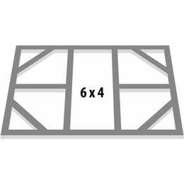 Pergart - Fundamentbodenrahmen für Gerätehaus Leipzig 64 aluminium blank 98 x 162 x 2,6 cm